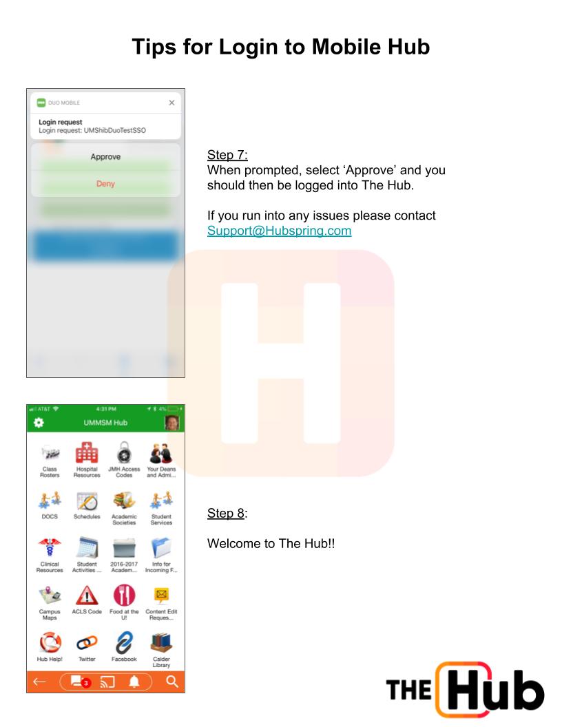 Tips for Login to Mobile Hub – Hubspring Health